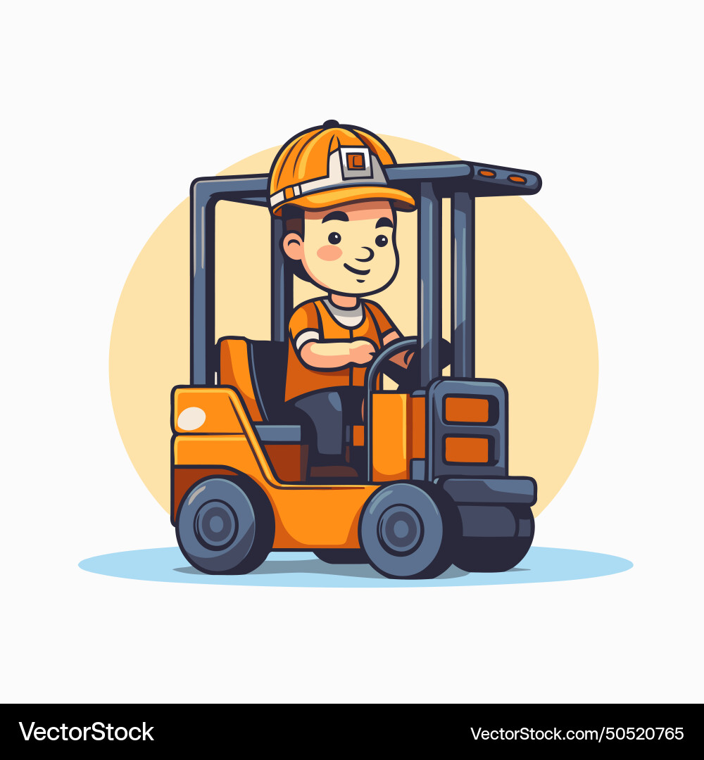 Forklift driver cartoon of icon Royalty Free Vector Image