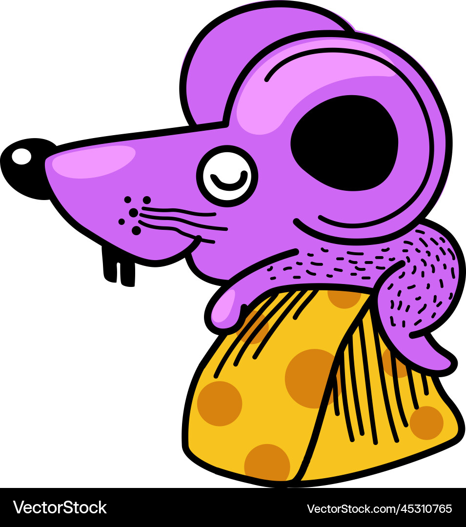 Hand drawn mouse character Royalty Free Vector Image