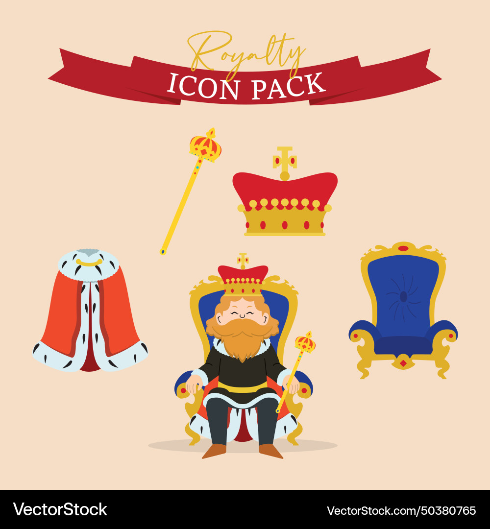 King character asset Royalty Free Vector Image