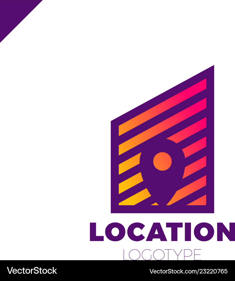 Logo location map negative space symbol Royalty Free Vector
