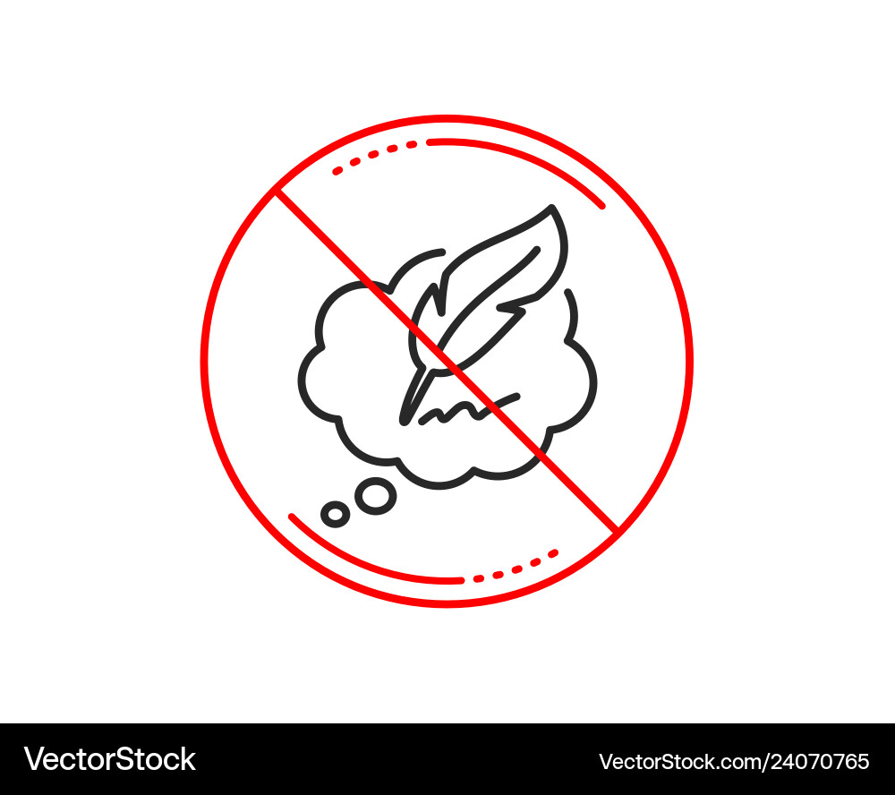 No or stop sign copywriting speech bubble line Vector Image