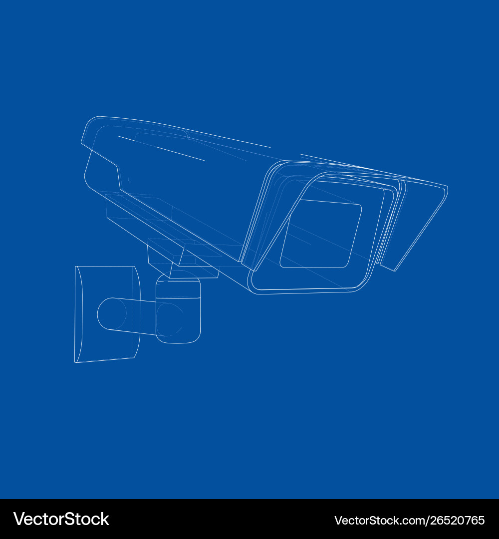 Outline cctv camera security Royalty Free Vector Image
