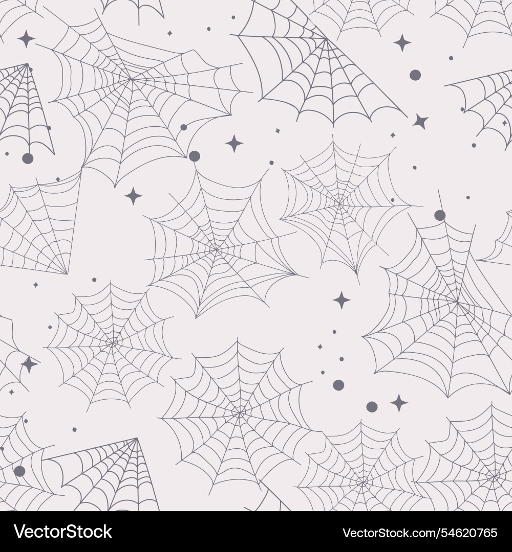 Seamless pattern spider web line graphic Vector Image