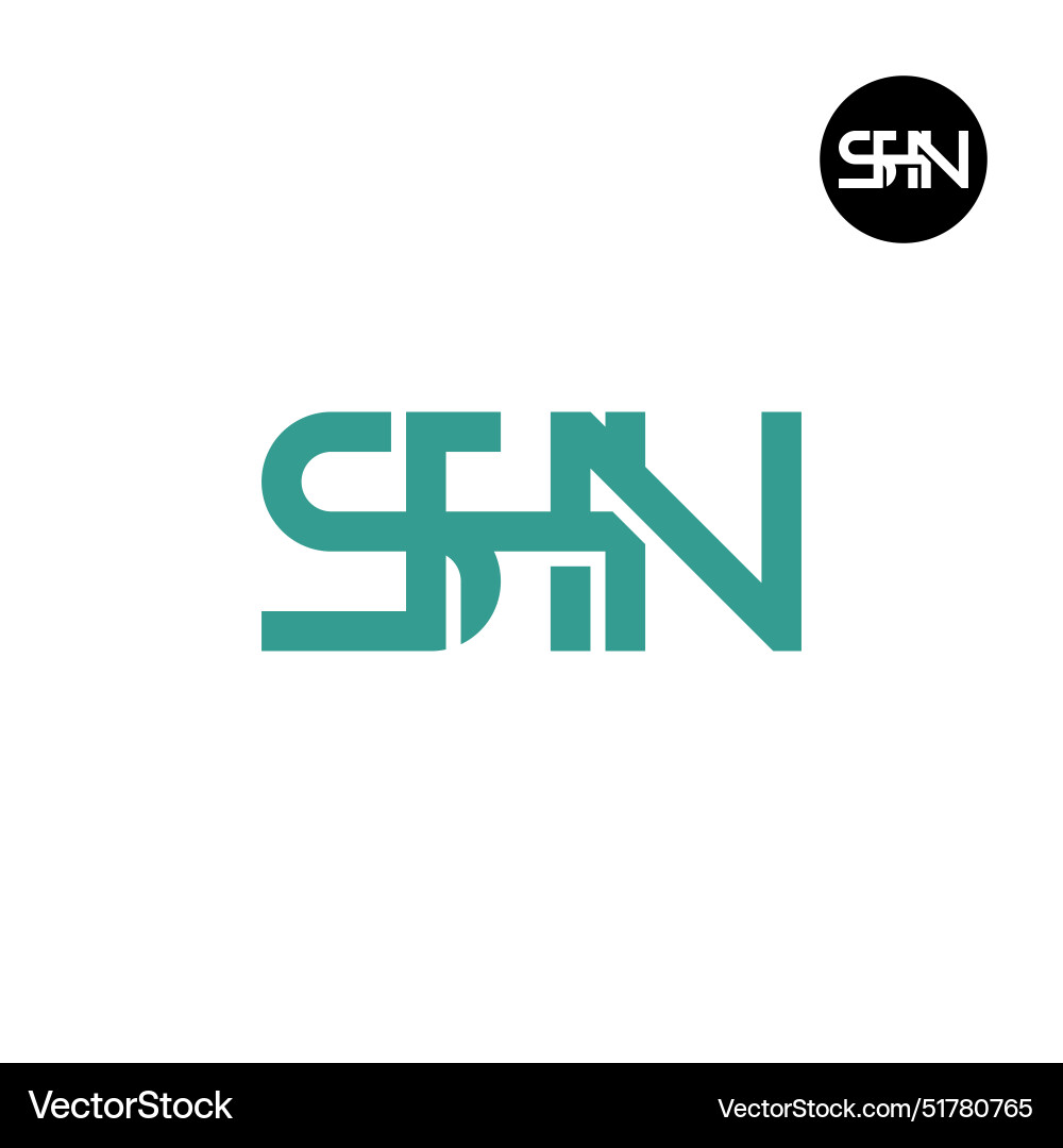 Shn logo letter monogram design Royalty Free Vector Image