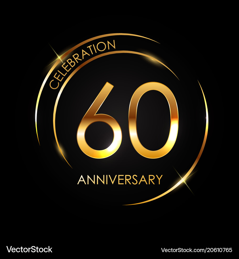Template 60 years anniversary Royalty Free Vector Image