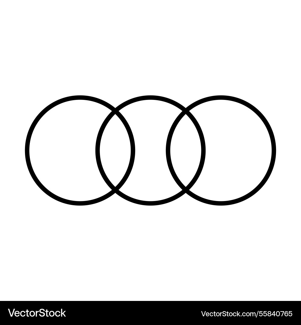 Three interlocking circles symbolizing unity Vector Image