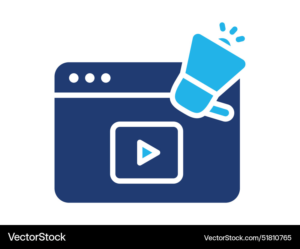 Video marketing icon design Royalty Free Vector Image