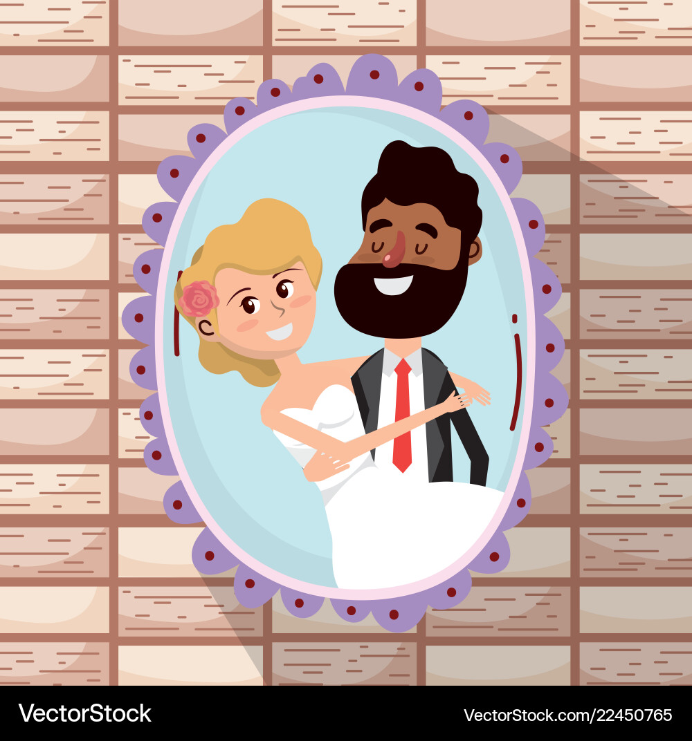Wedding card design cartoon Royalty Free Vector Image