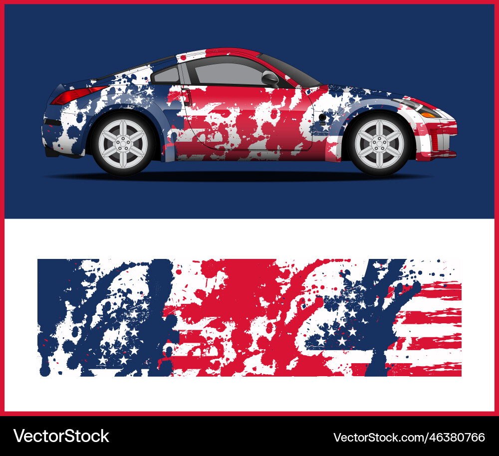 Car Wrap Pattern - Stripes & Splatter Vector Image
