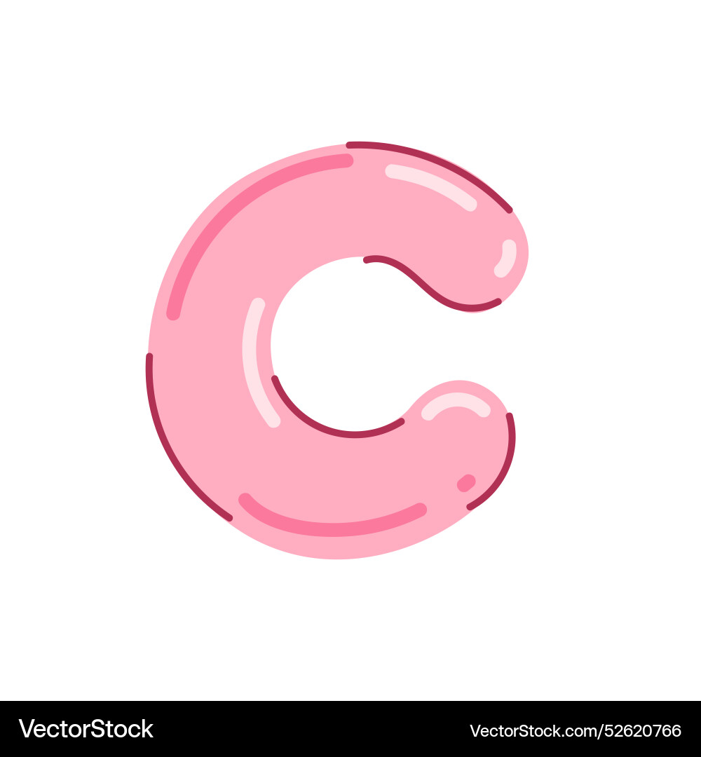 Colorful letter c kid font Royalty Free Vector Image