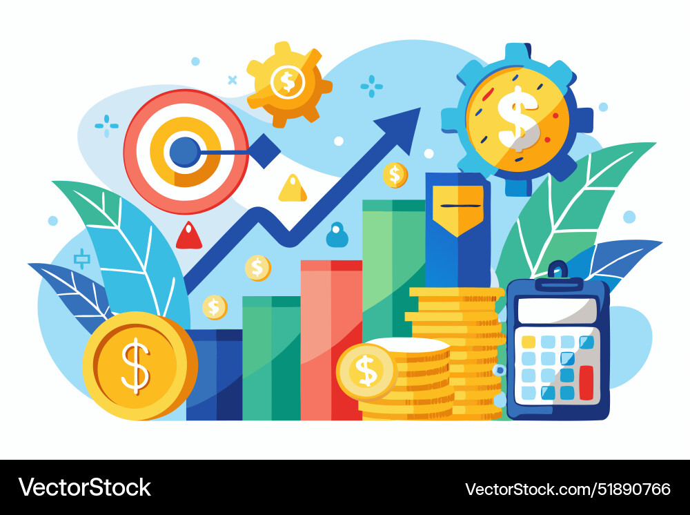 Financial growth strategies Royalty Free Vector Image