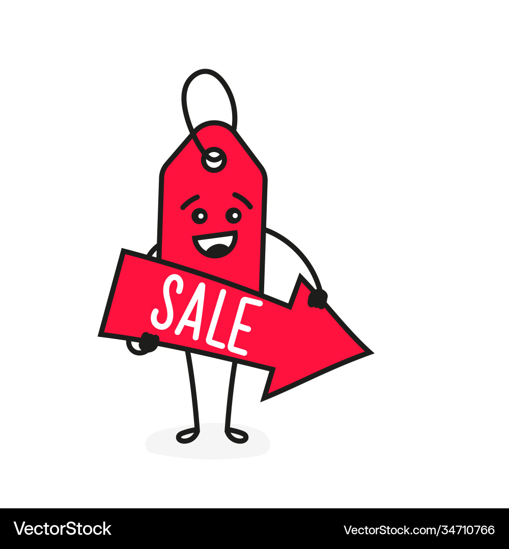 Funny cartoon price tag Royalty Free Vector Image