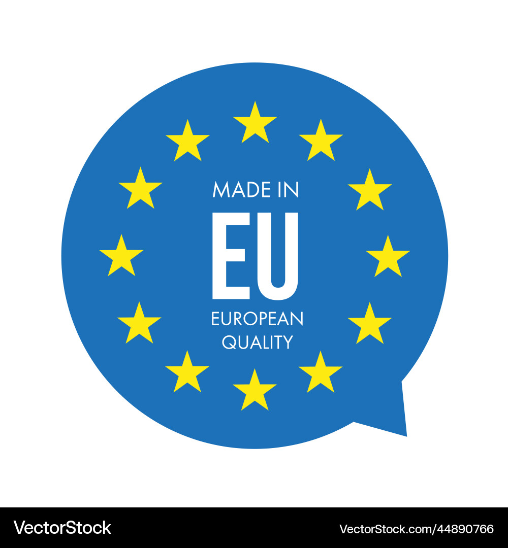 Made in eu european quality stamp Royalty Free Vector Image