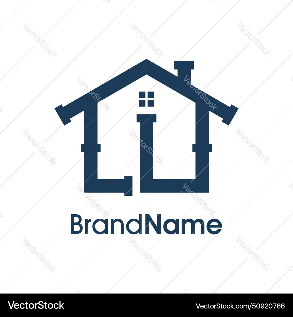 Modern initial i home plumbing logo Royalty Free Vector