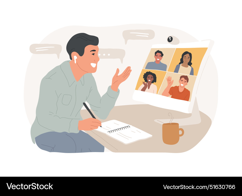 Online discussion isolated cartoon Royalty Free Vector Image