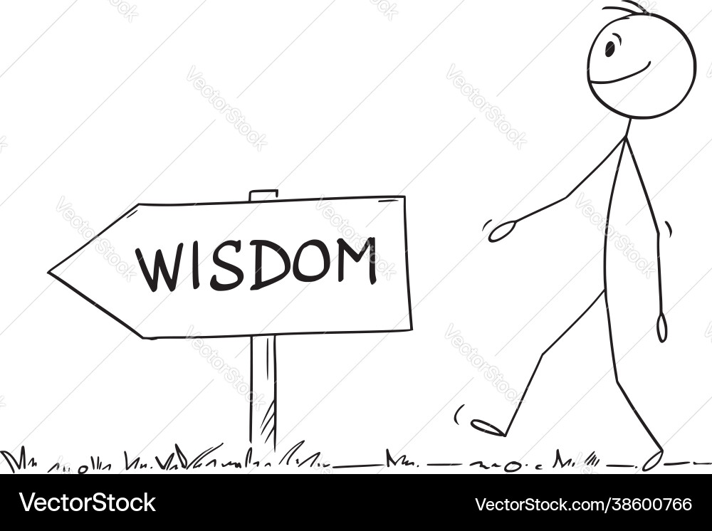 Person walking on path or way for wisdom Vector Image