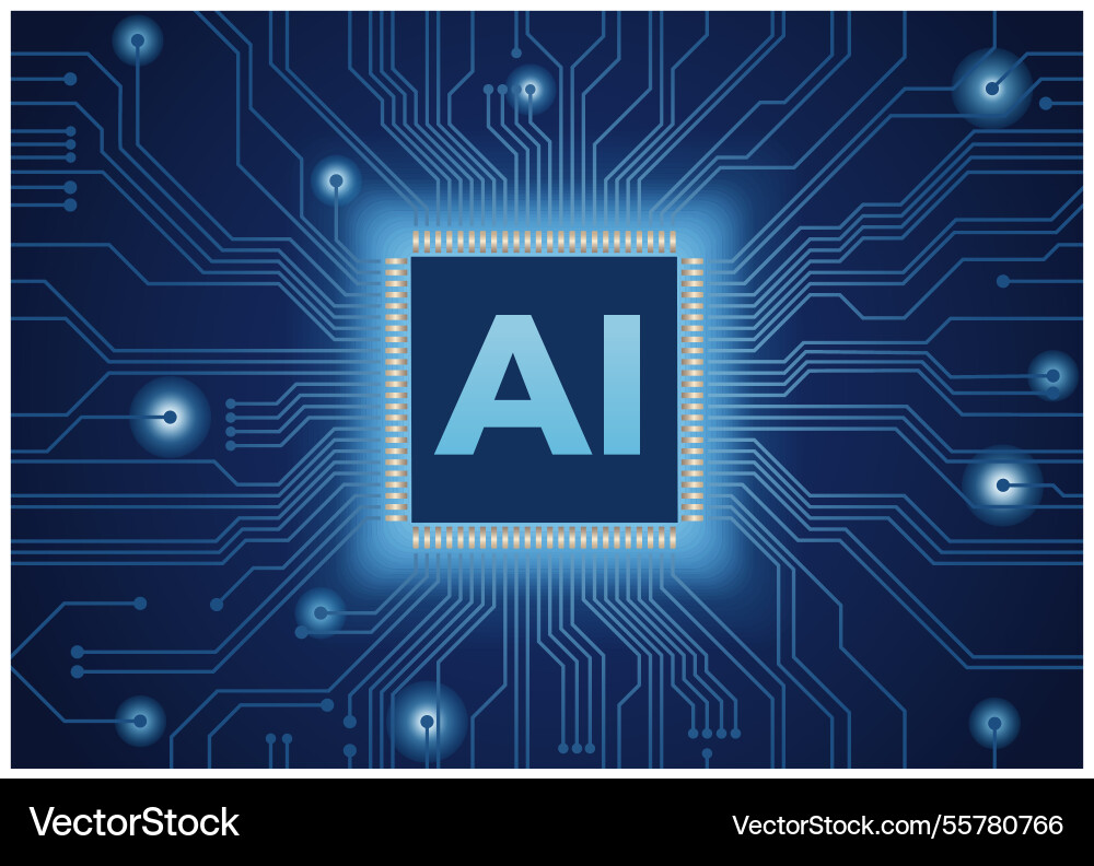 Seamless ai microchip concept Royalty Free Vector Image