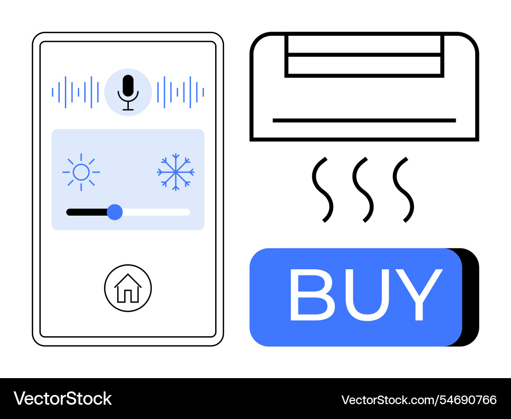 Smart home air conditioning control interface Vector Image
