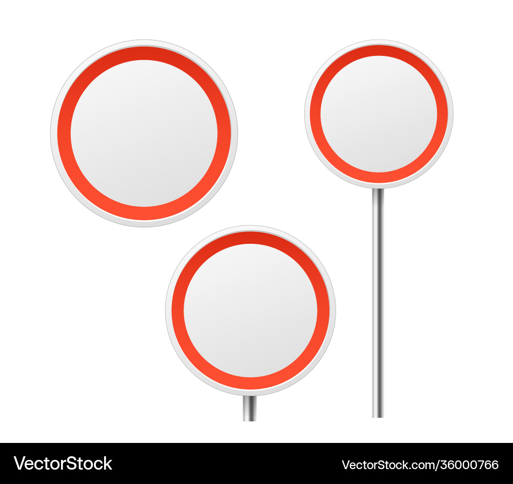 Traffic sign mockup isolated on white background Vector Image