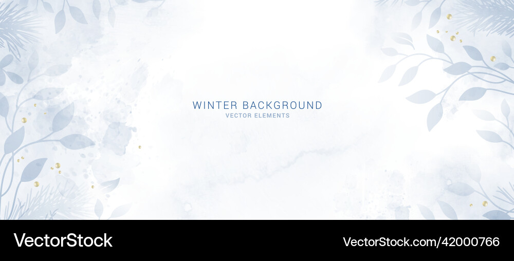 Winter background hand painted watercolor Vector Image