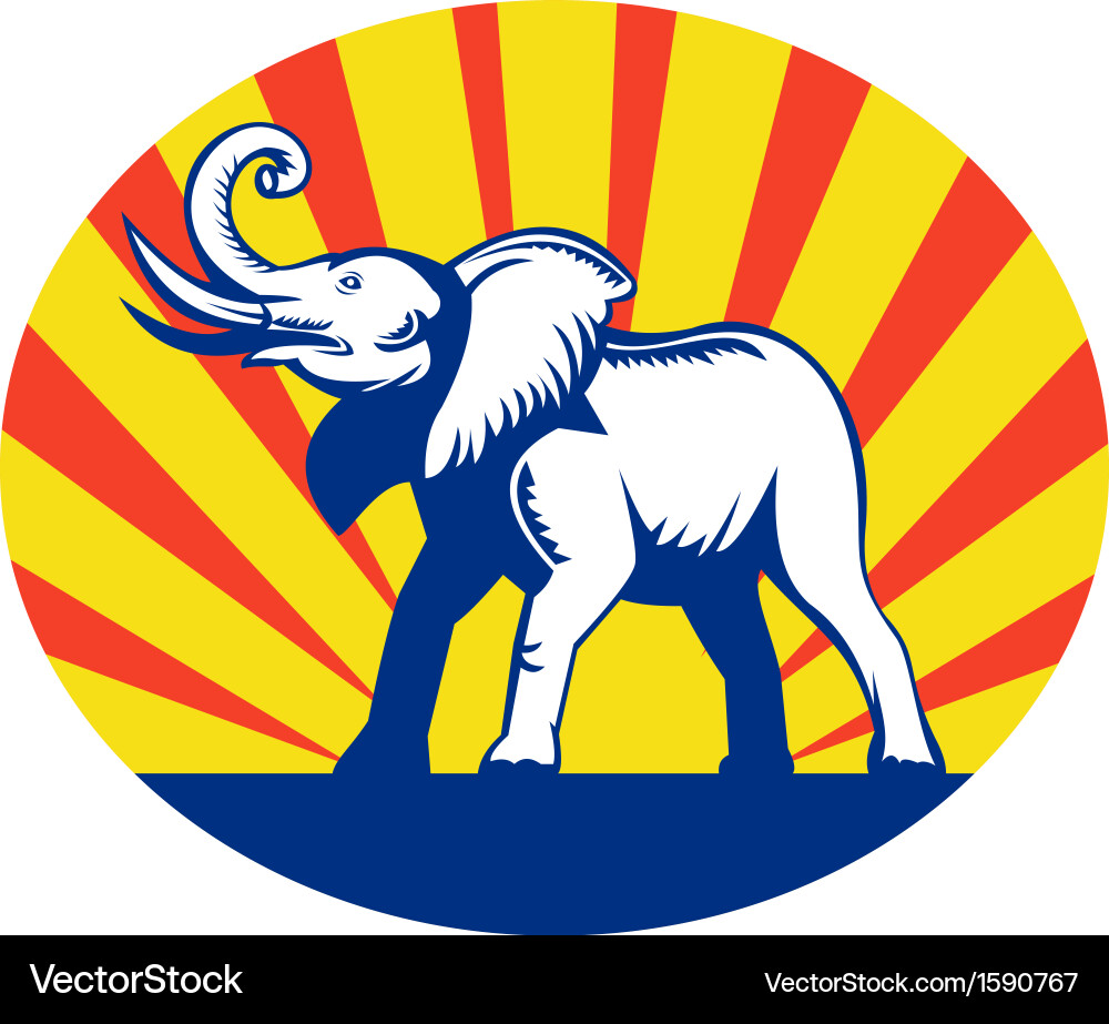 African bull elephant charging attacking Vector Image