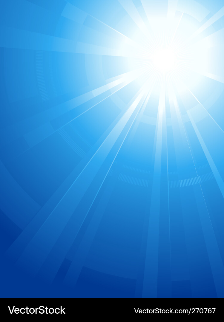 Blue sky with glaring sun Royalty Free Vector Image
