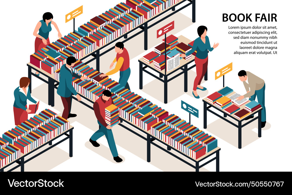 Book fair horizontal Royalty Free Vector Image
