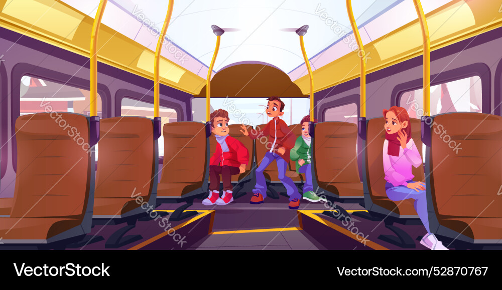 Bullying scene in school bus Royalty Free Vector Image
