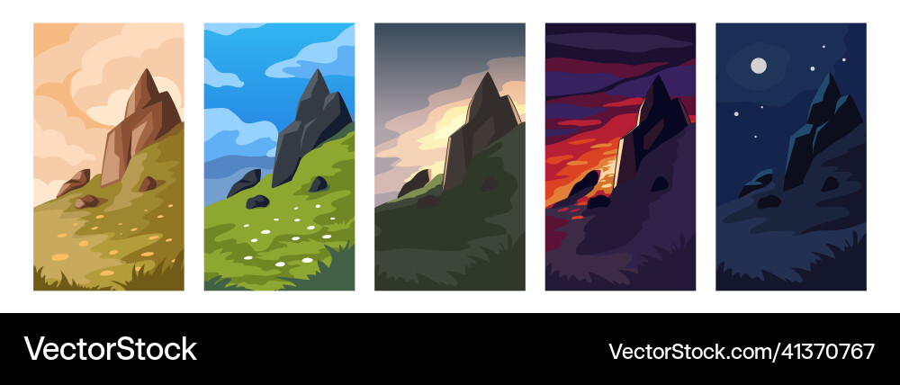 Day time landscape nature scene with dawn Vector Image