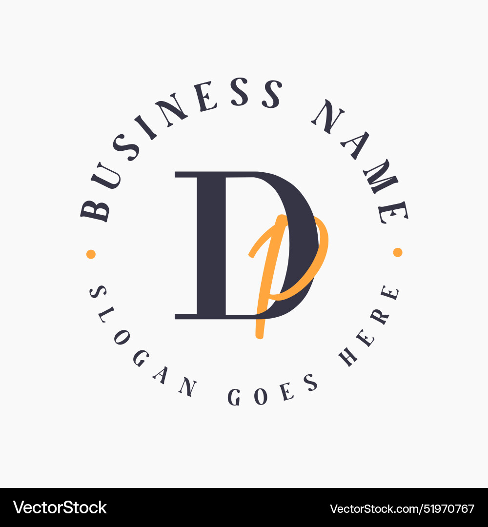 Elegant letter dp initials logo for corporate Vector Image