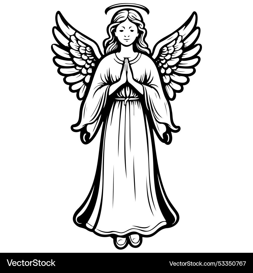 Engel Hand gezeichnete Linie transparent Hintergrund