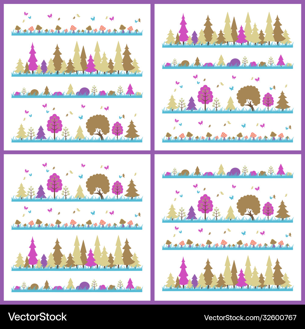 Forest Banners - Wild Trees Royalty Free Vector Image