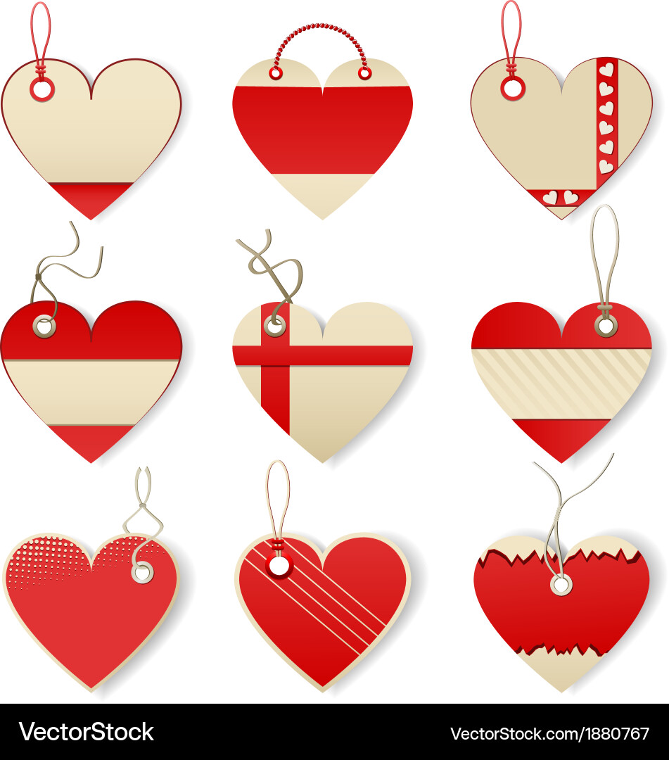 Heart labels Royalty Free Vector Image - VectorStock