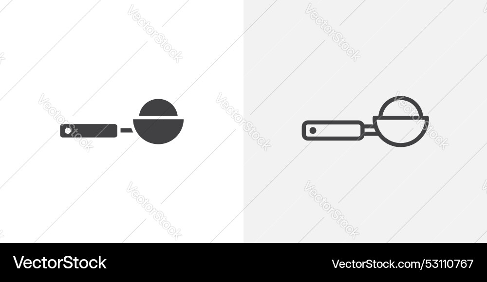 Ice cream scoop thin line icon set Royalty Free Vector Image