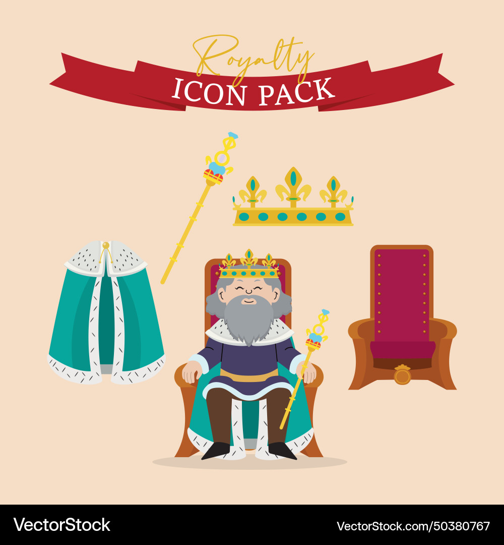 King character asset Royalty Free Vector Image