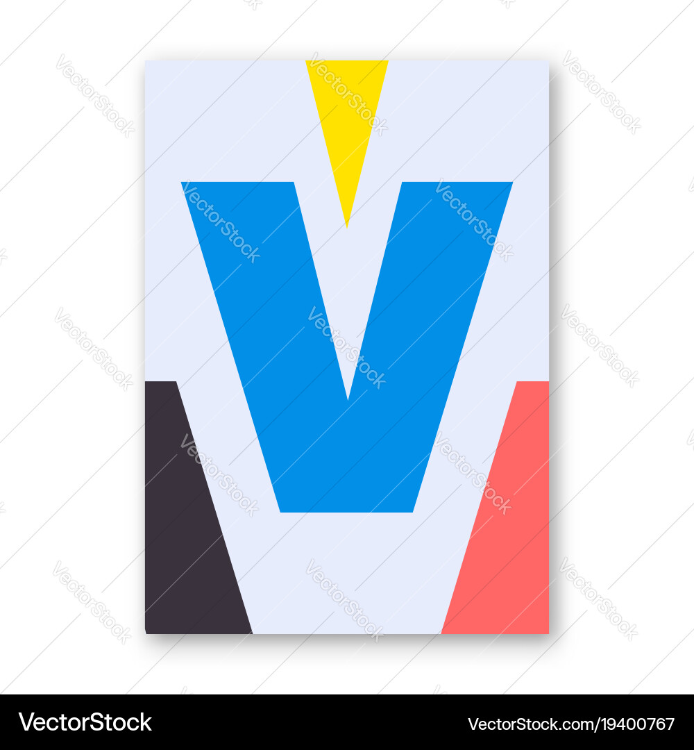 Letter v poster Royalty Free Vector Image - VectorStock