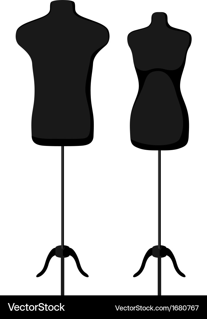 Male and female empty mannequin torso template Vector Image