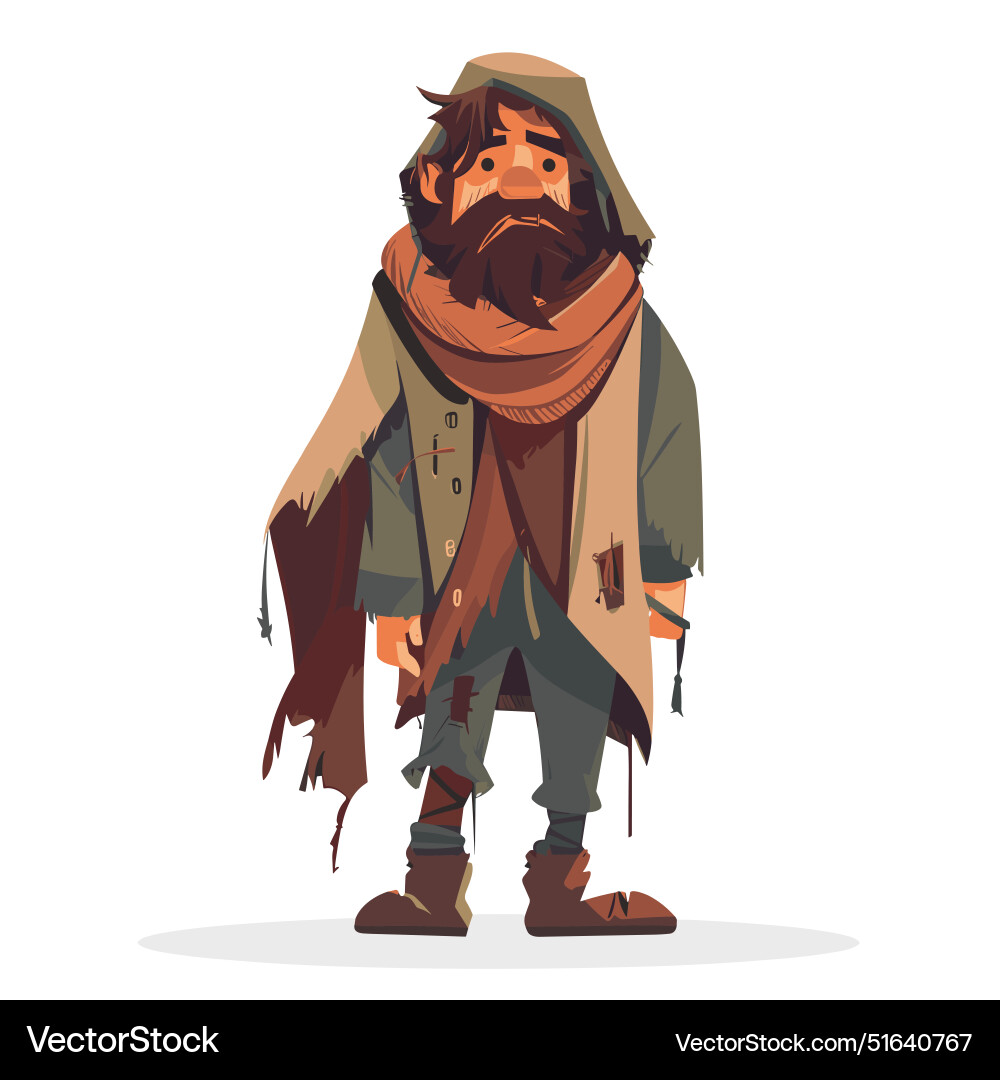 Middleaged man portrayed rugged appearance beard Vector Image