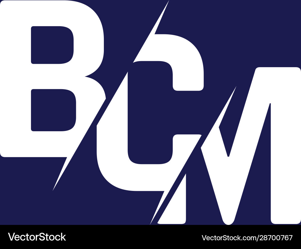 Monogram letters initial logo design bcm Vector Image