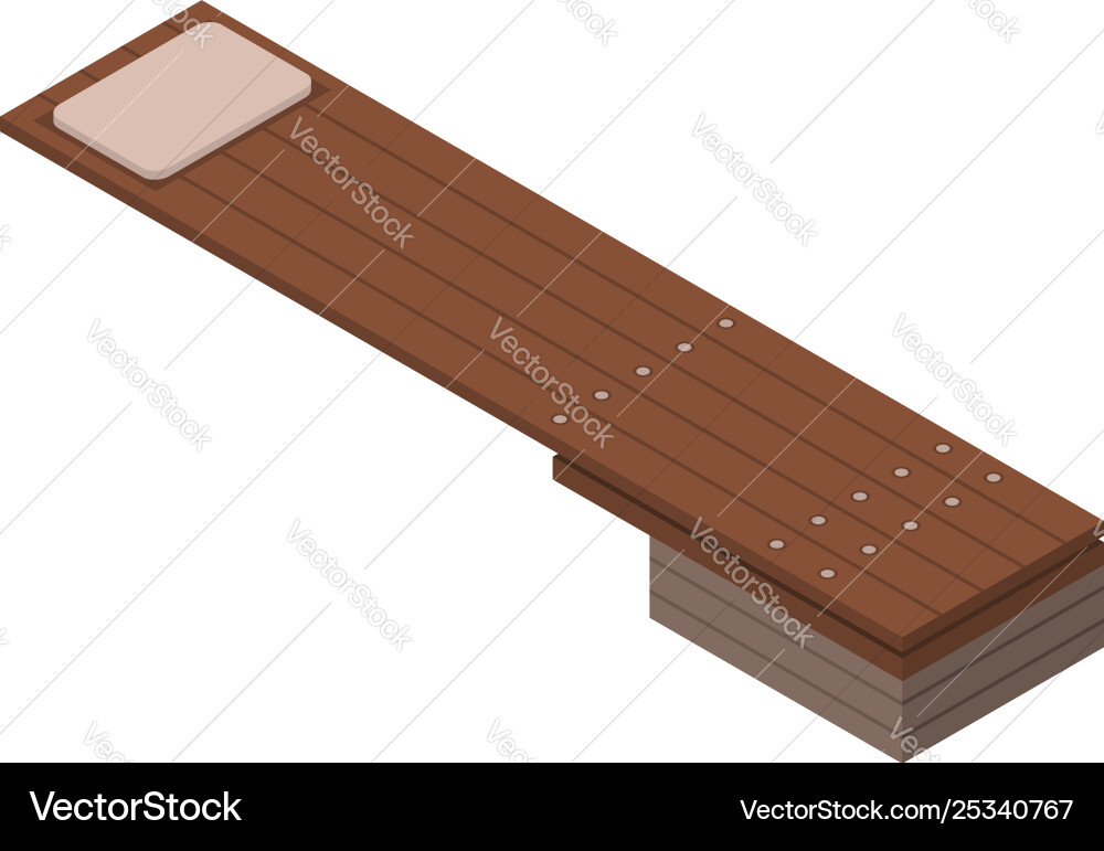 Retro diving board icon isometric style Royalty Free Vector