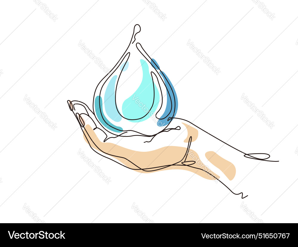 Sketch lifestyle a024 single hand hold waterdrop Vector Image