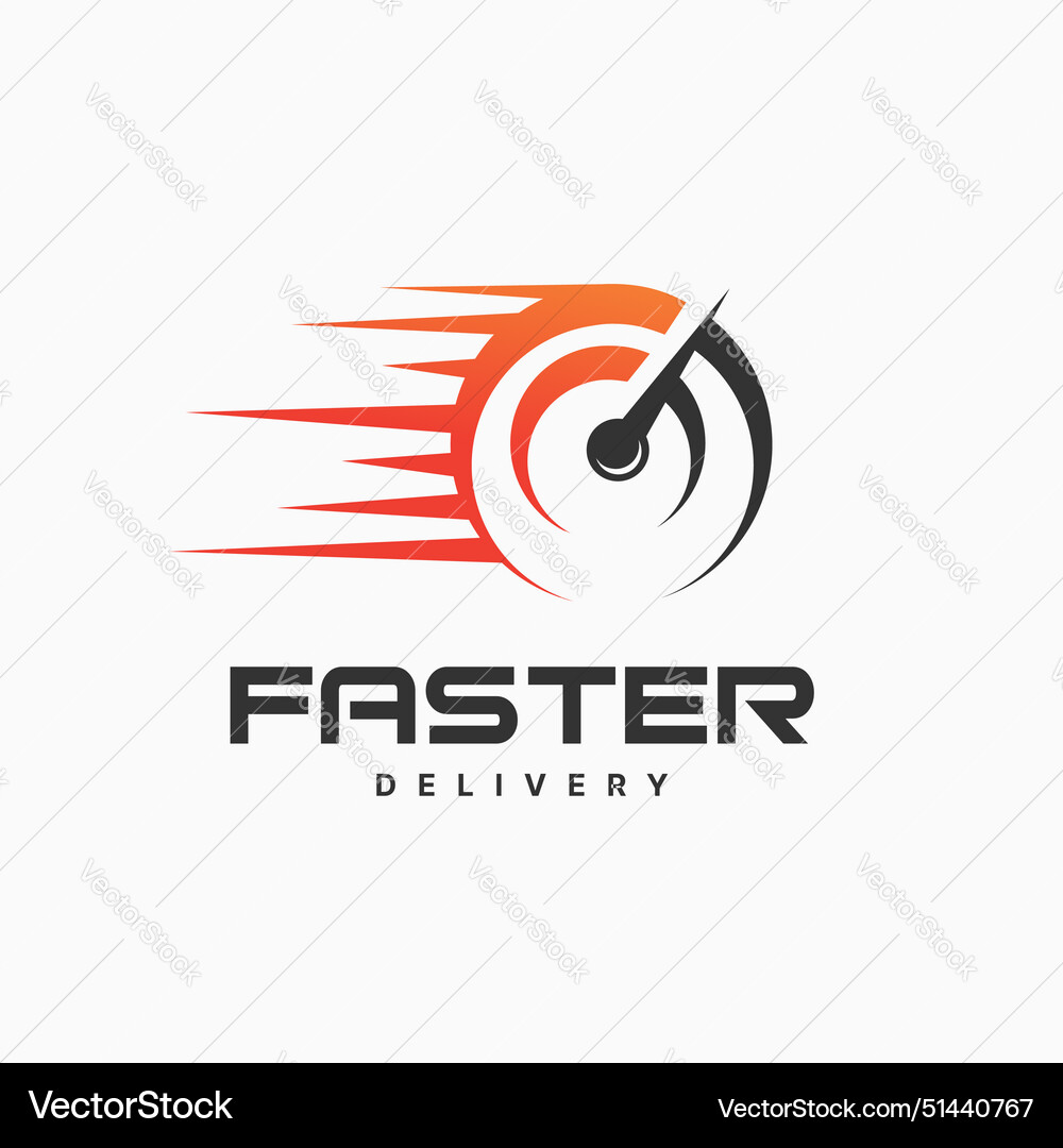 Speedometer logo icon fast Royalty Free Vector Image