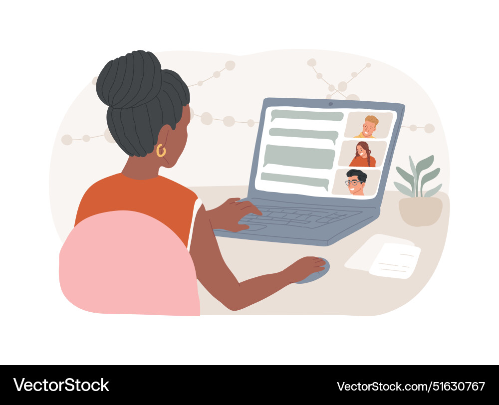 Student chat isolated cartoon Royalty Free Vector Image