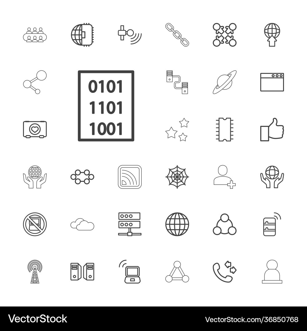 33 Netzwerksymbole Lizenzfreies Vektorbild - VectorStock