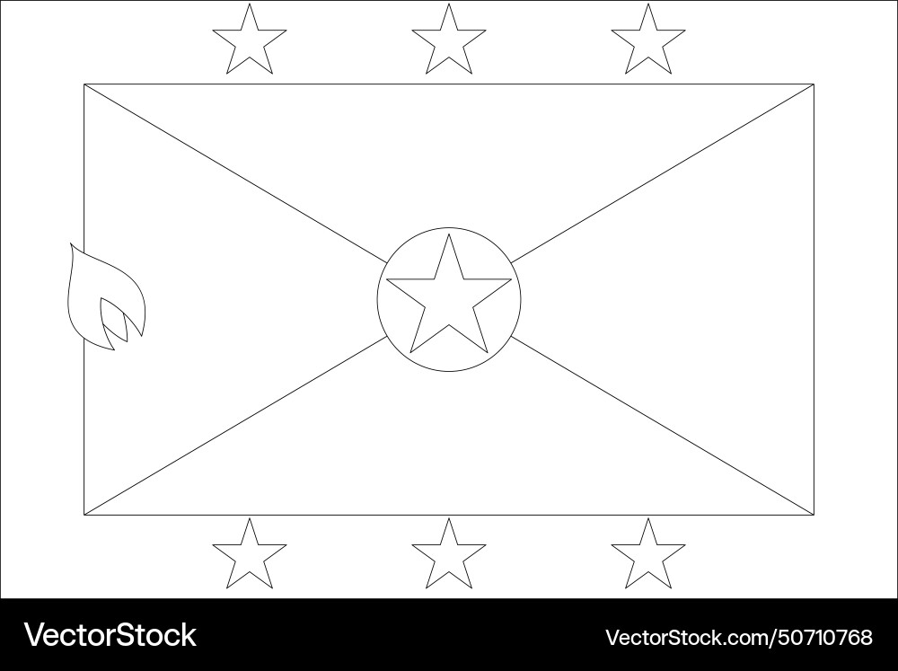 Black outline flag of grenada Royalty Free Vector Image