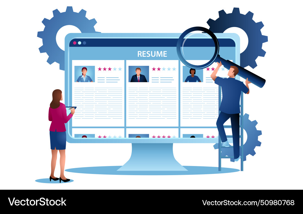Blue business computer human resources Royalty Free Vector