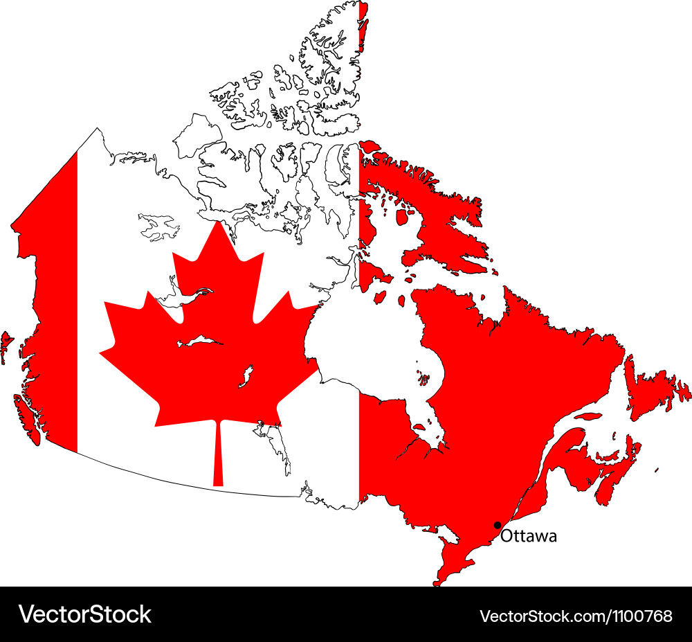 Canada Map Outline Royalty Free Vector Image - VectorStock