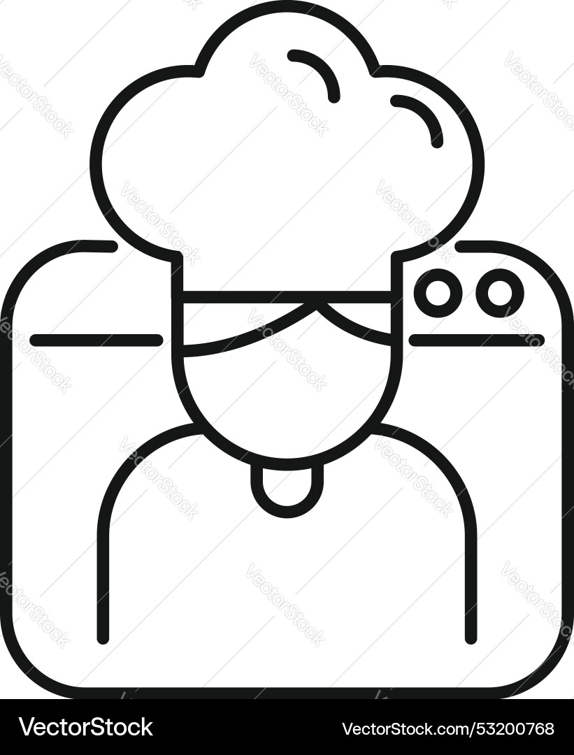 Chef online profile avatar logo with toque Vector Image
