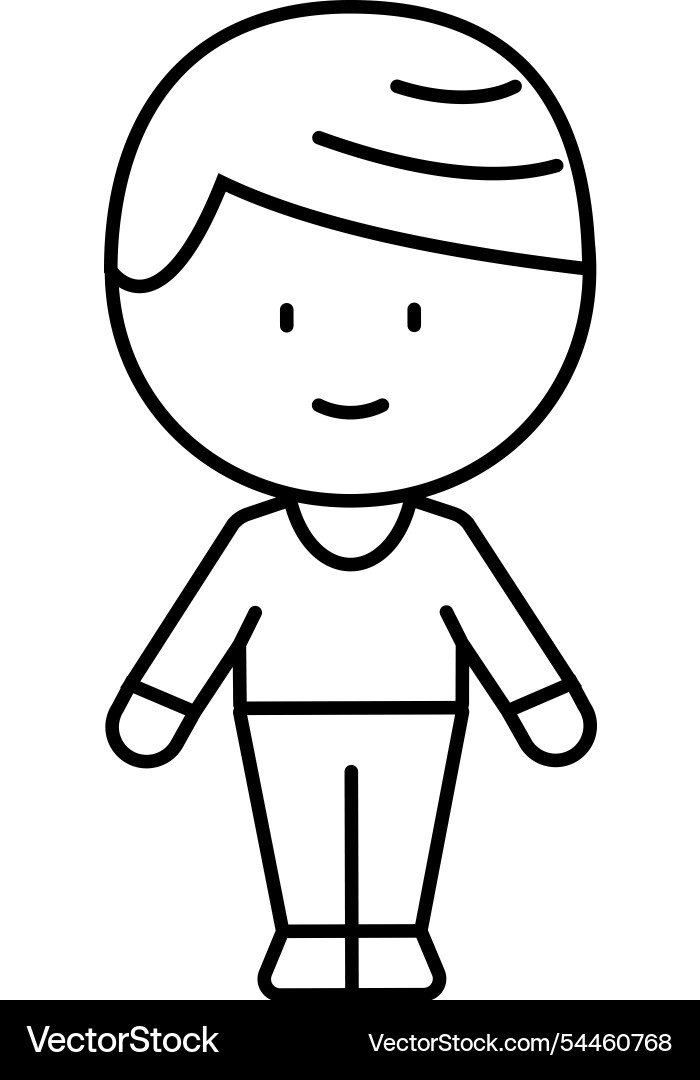 Chibi character boy line icon Royalty Free Vector Image