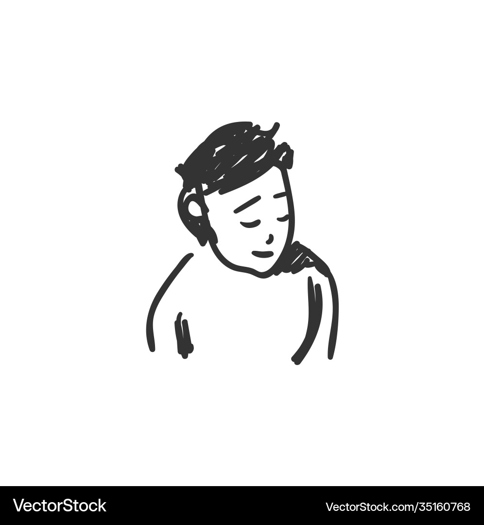 Courage feeling icon outline sketch drawing Vector Image